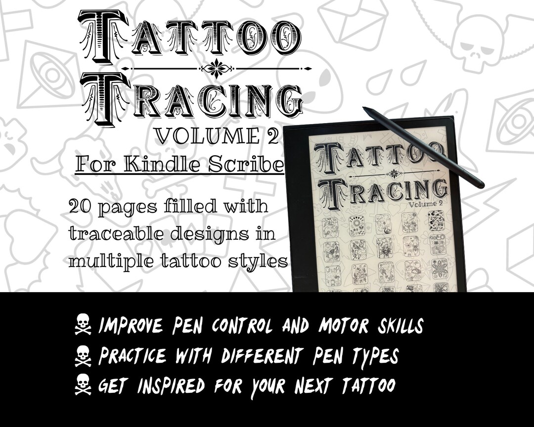 Kindle Scribe Tattoo Tracing Notebook - Volume 2! 20 Pages Filled With ...