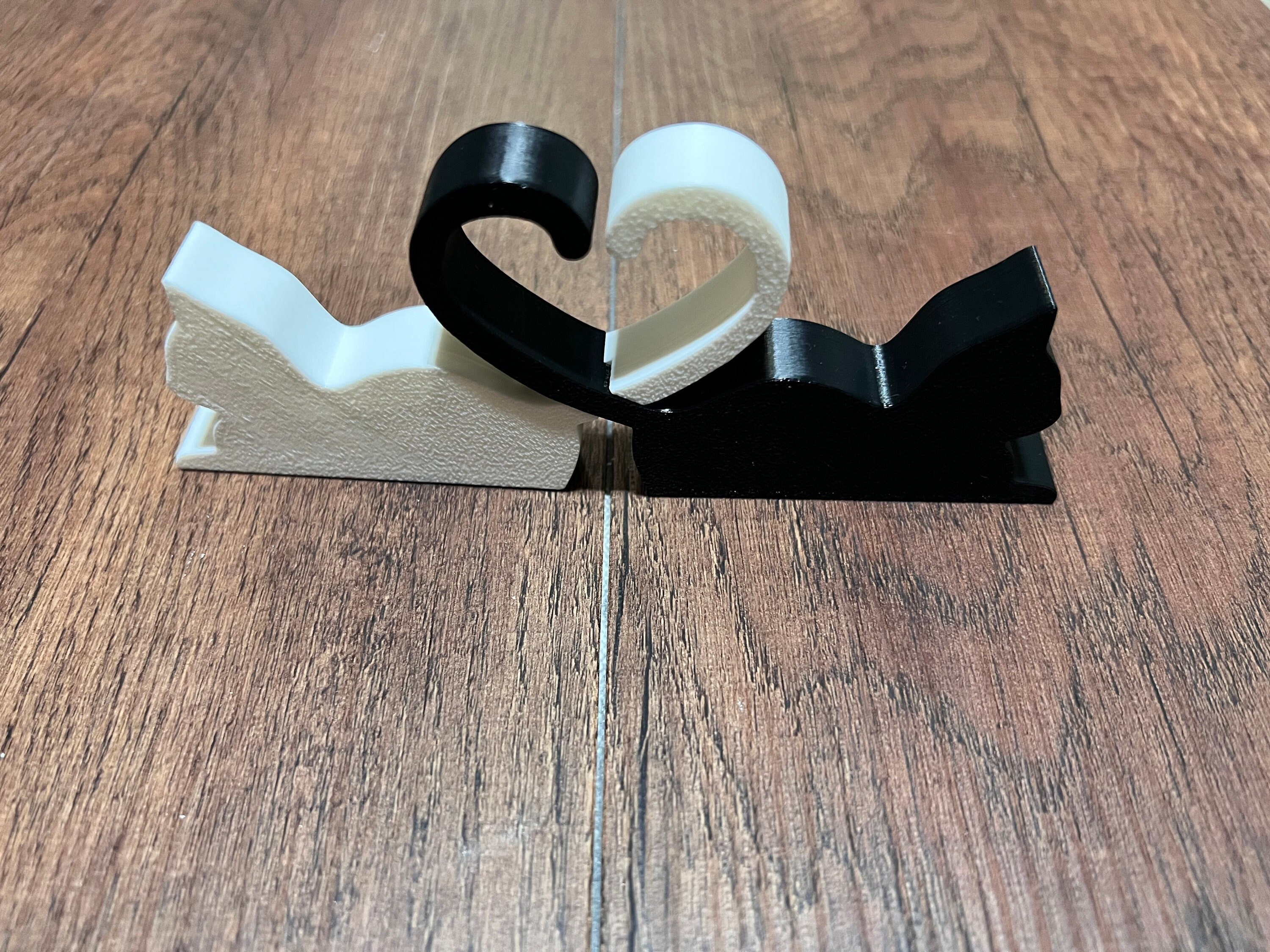 Cat Couple - Tails Form a Heart - Adorable Home Decor 3D Printed. - Etsy