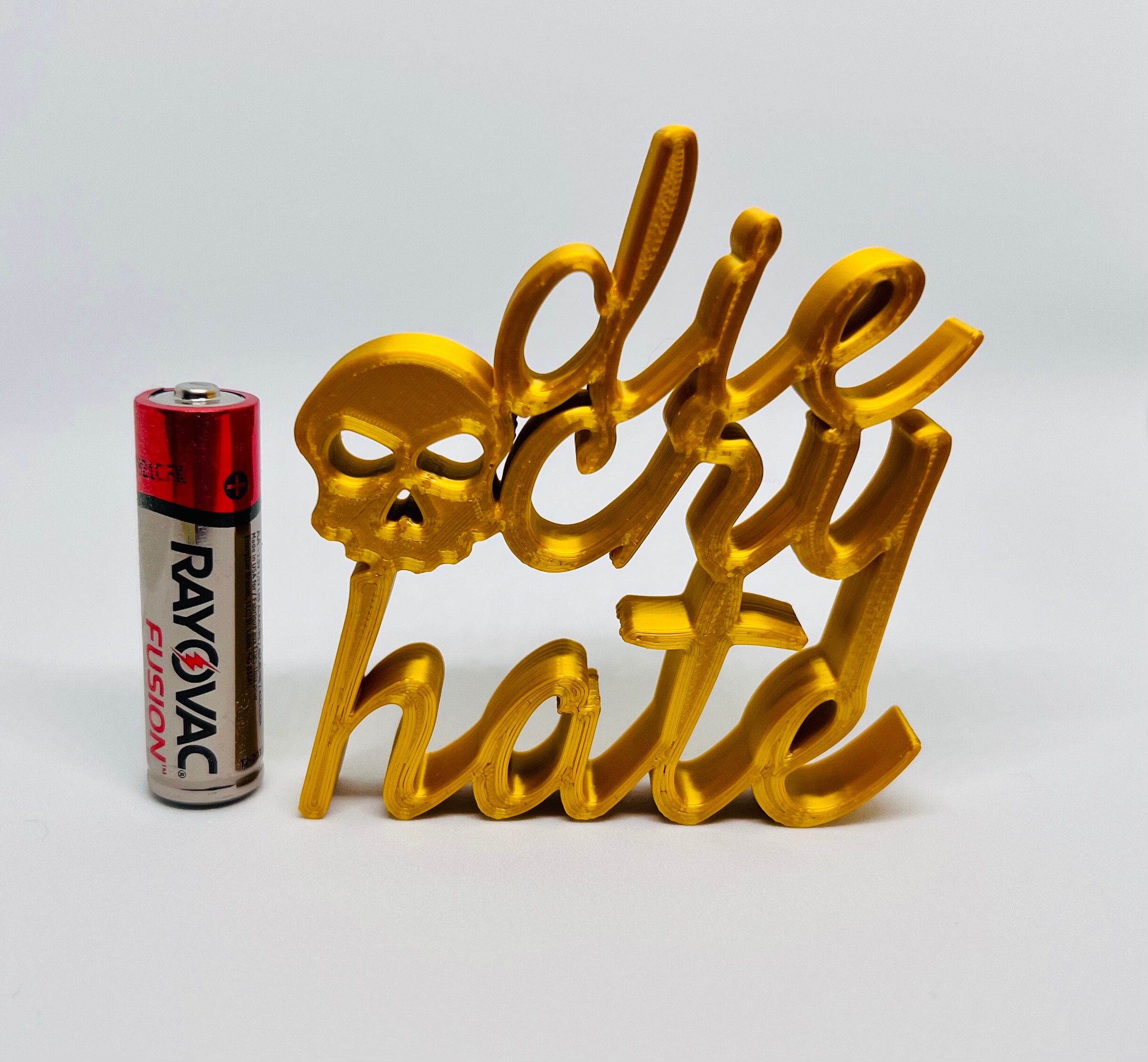 Die Cry Hate 3D Printed Parody Sign - Dark Humor Home Decor - Etsy