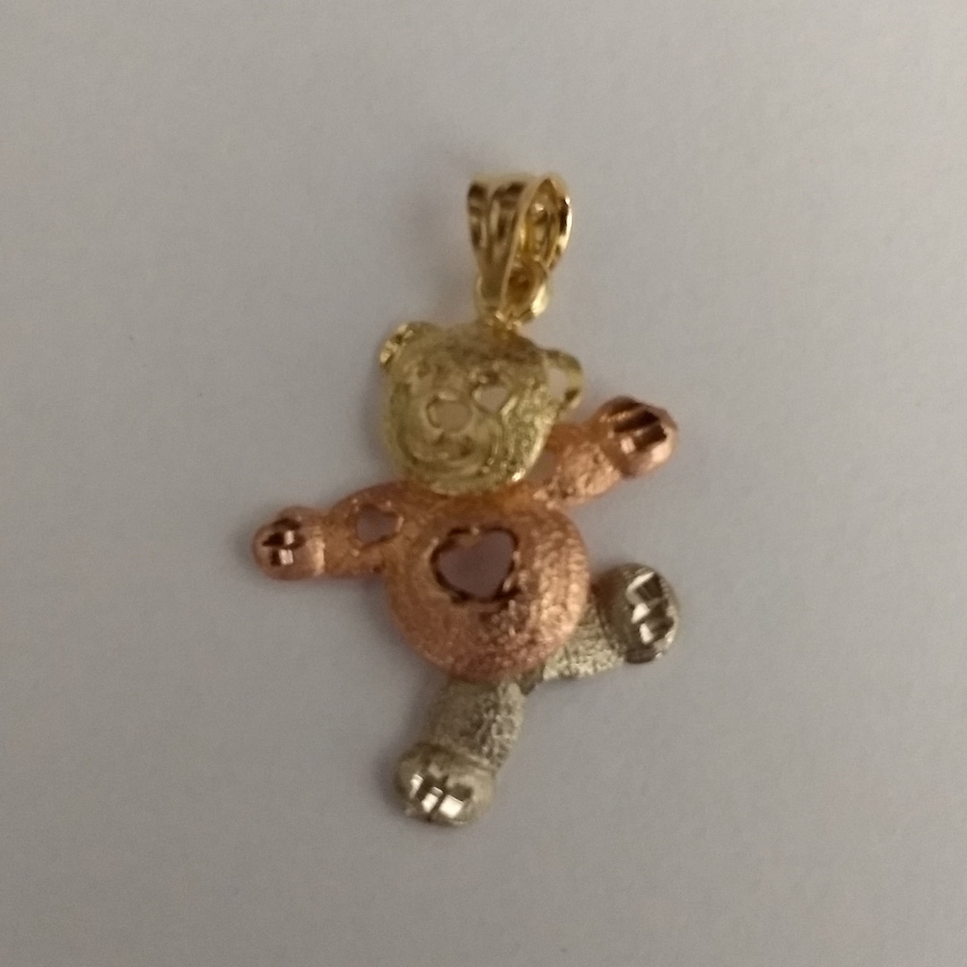 14 Kt Tri-color Gold Teddy Bear - Etsy