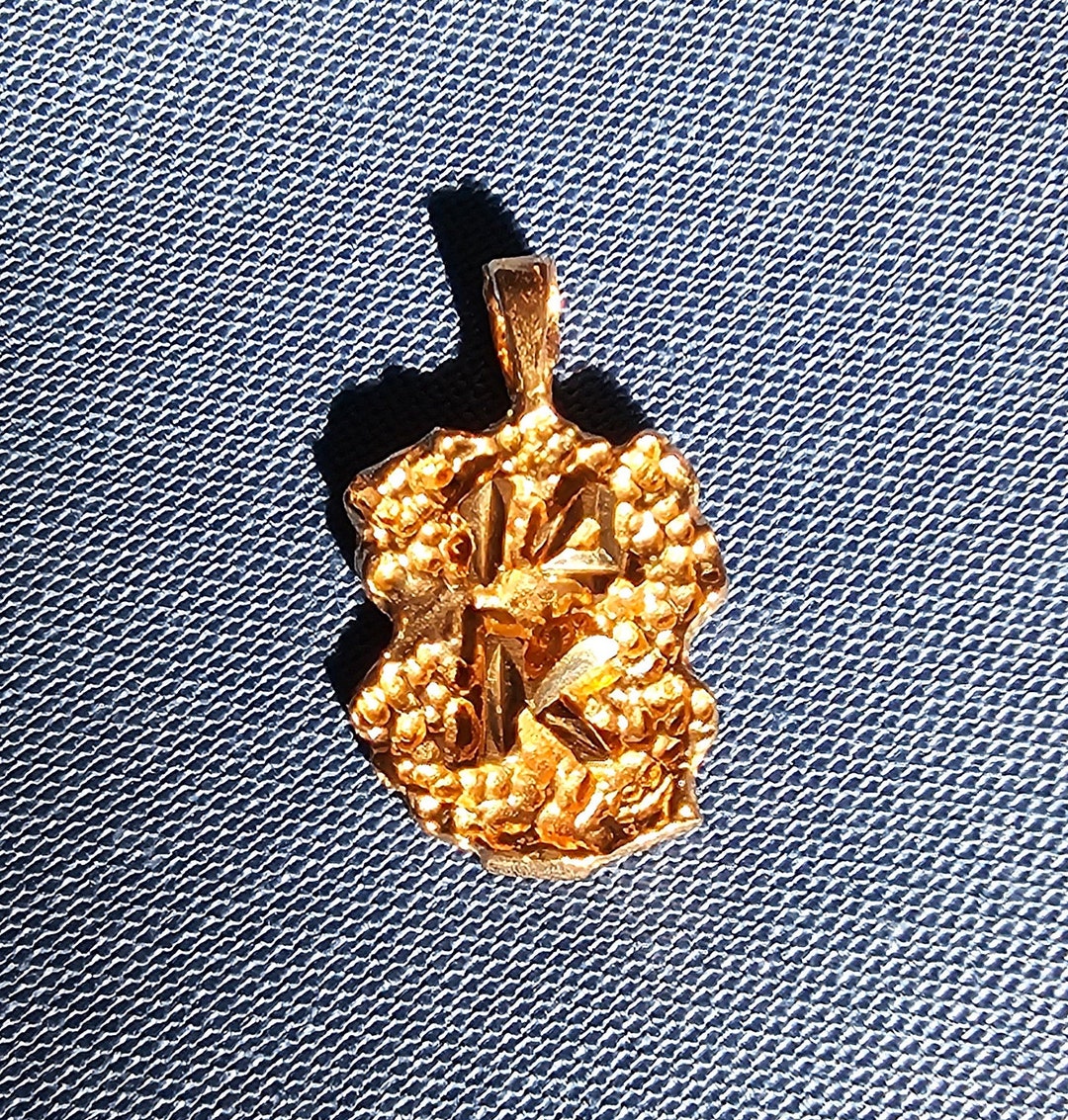 14K Gold Nugget Charm - Etsy