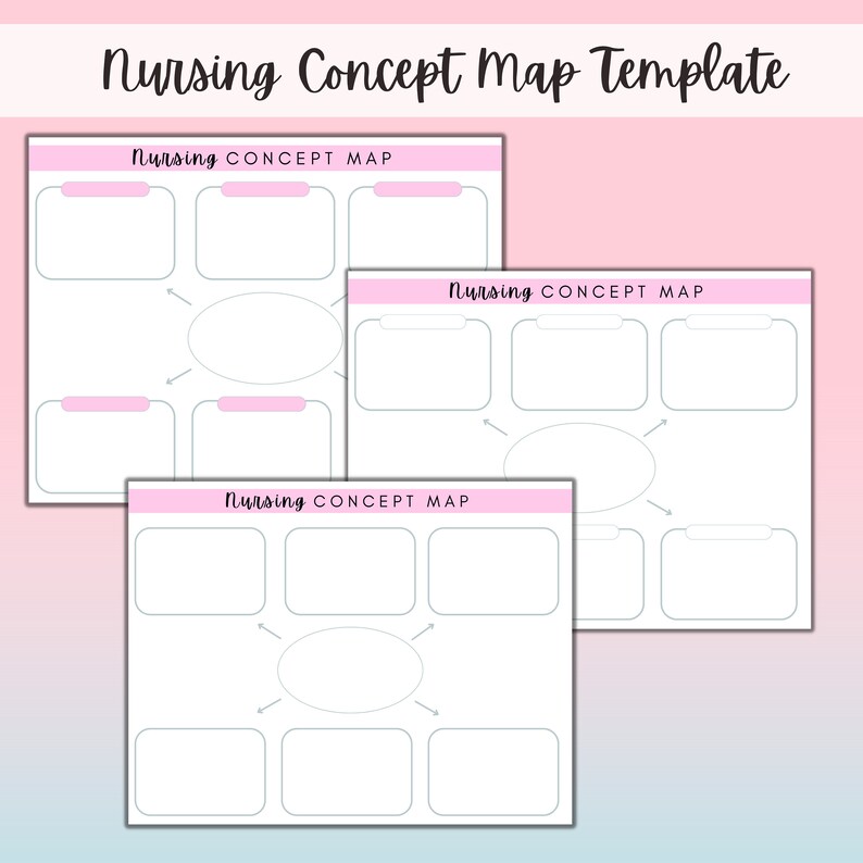 Nurse Student Printable Nursing Notes BUNDLE, Concept Map ...
