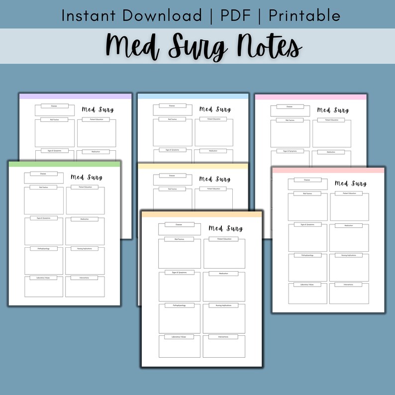 Nurse Note Taking Bundle Nursing School Notes (Instant Download) - Etsy