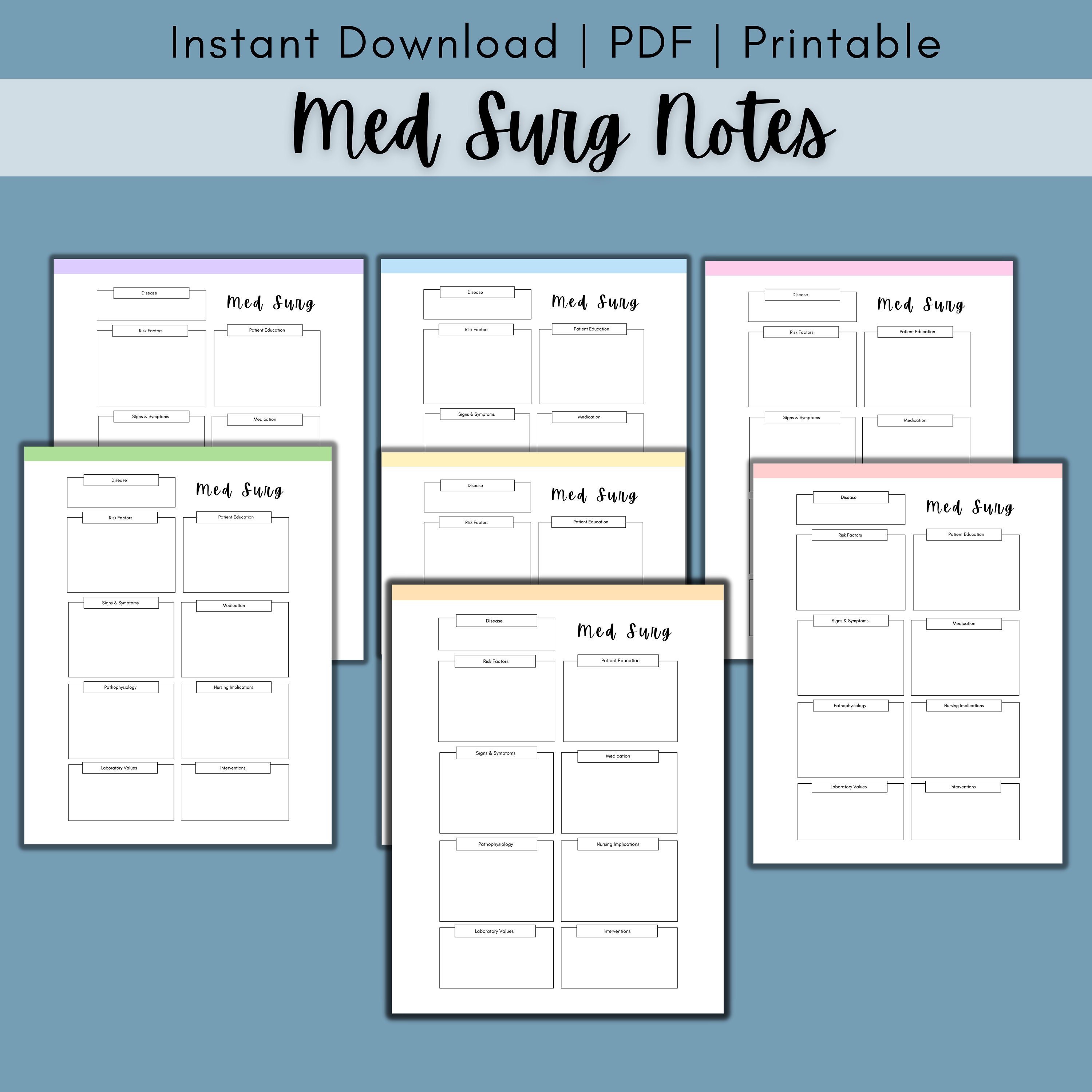 Nurse Note Taking Bundle, Nursing School Notes, Nursing Student, NCLEX ...