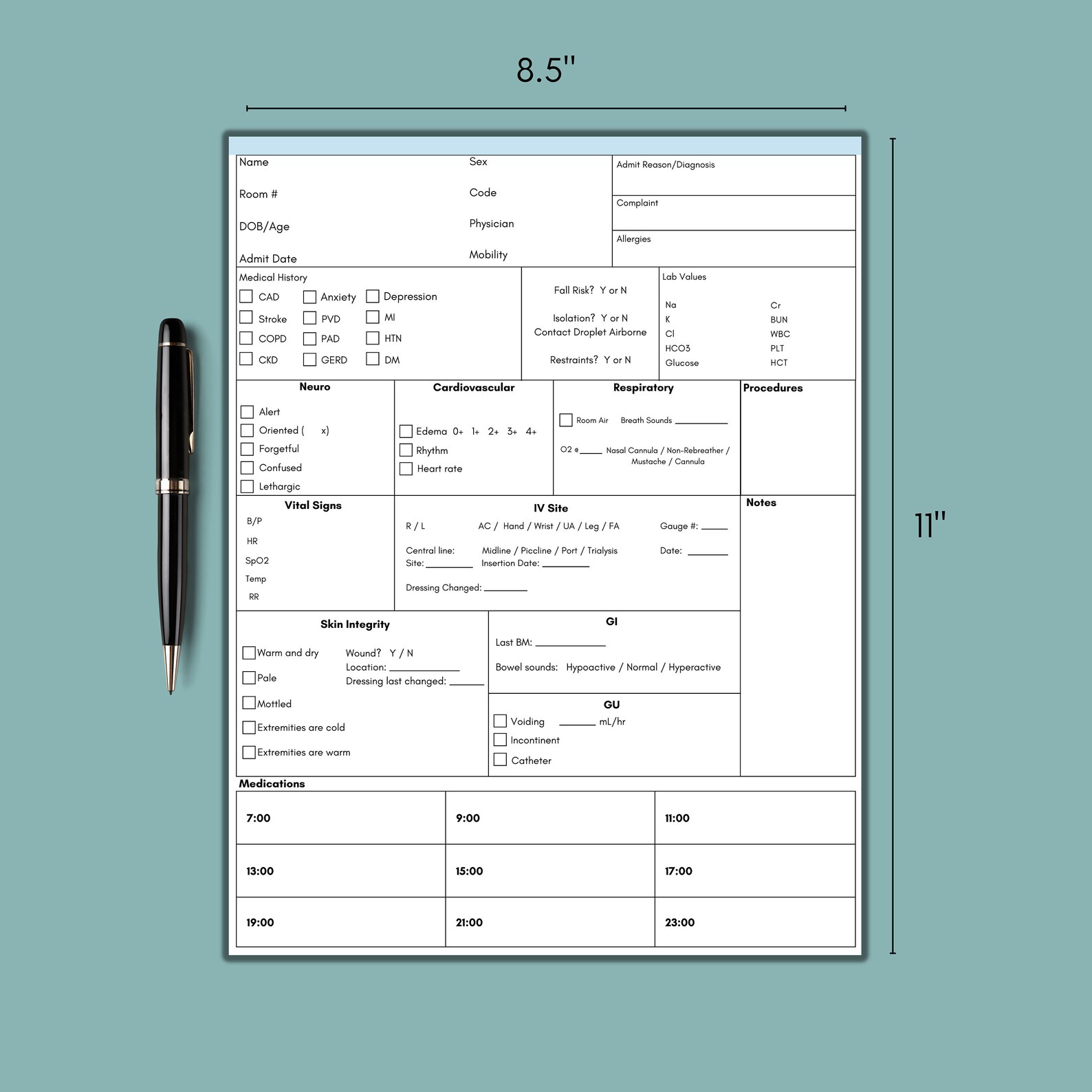 Nurse Report Sheet, Nurse Report Sheet Template, Nursing Sheet, Nursing ...