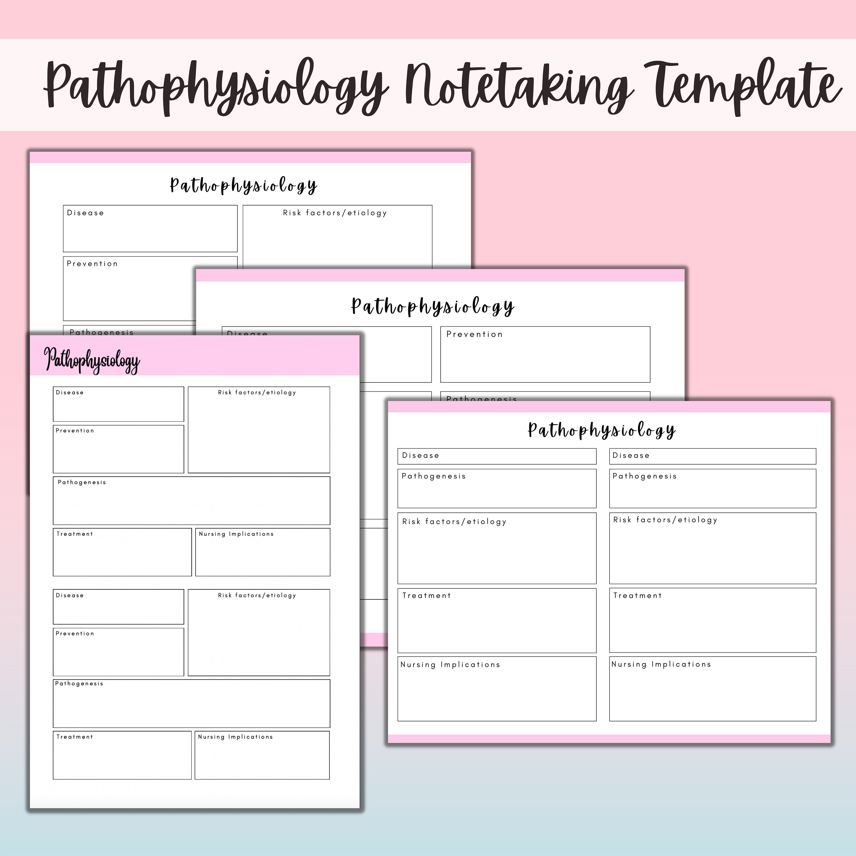 Nurse Student Printable Nursing Notes BUNDLE, Concept Map ...