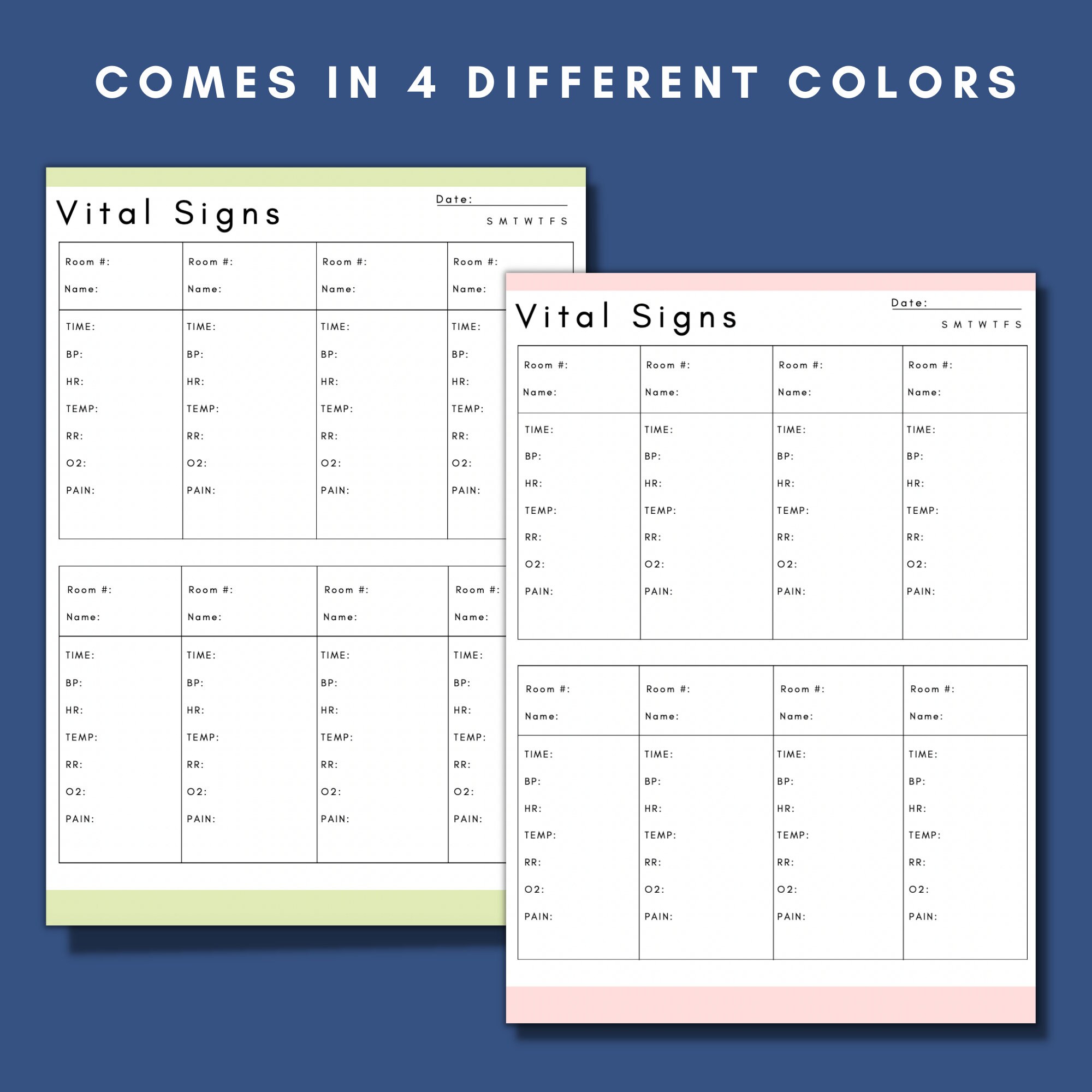 Vital Sign Tracker Template Printable Instant Download PDF Nursing ...