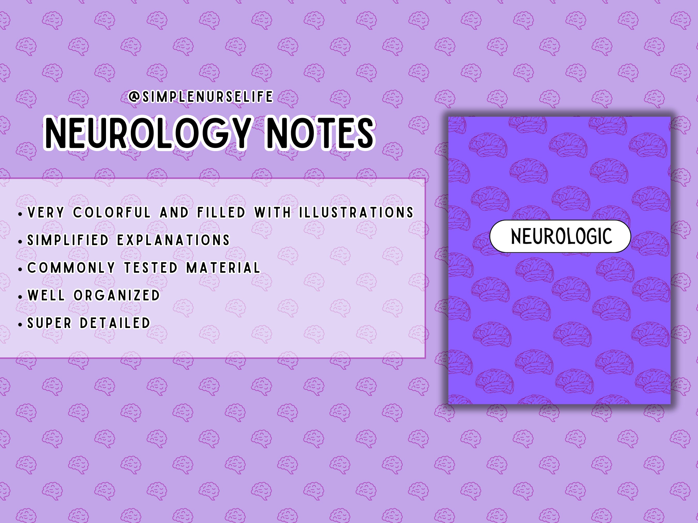 Neurologic Nursing Bundle Notes, NCLEX Notes, Med Surg Notes - Etsy
