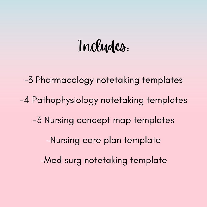 Nurse Student Printable Nursing Notes BUNDLE, Concept Map ...