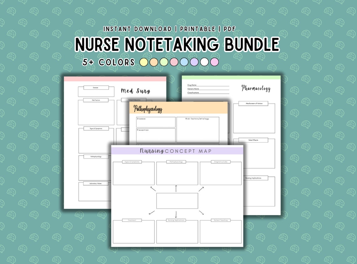 Nurse Note Taking Bundle, Nursing School Notes, Nursing Student, NCLEX ...