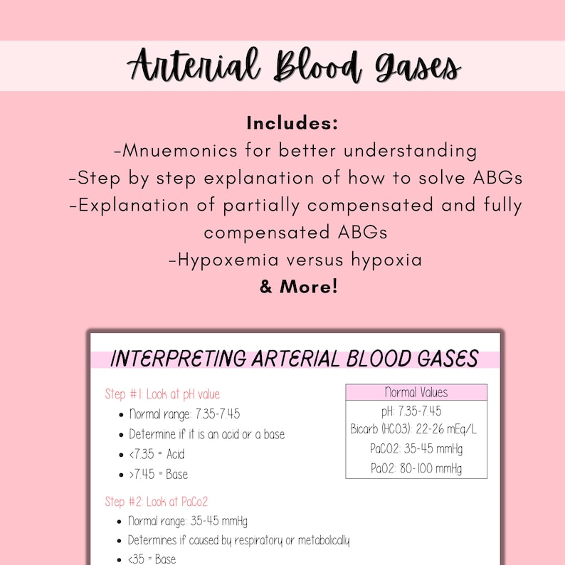 Arterial Blood Gases, Abgs, NCLEX, Nursing Notes, Nursing Fundamentals ... Arterial Blood Gases, Abgs, NCLEX, Nursing Notes, Nursing Fundamentals ...
