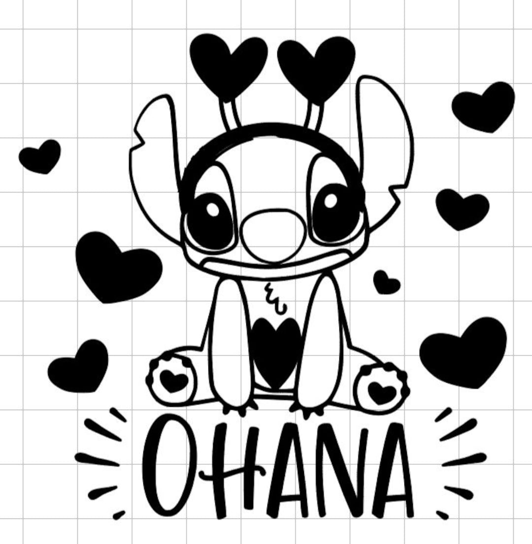 Ohana, Valentines, Stitch Svg - Etsy