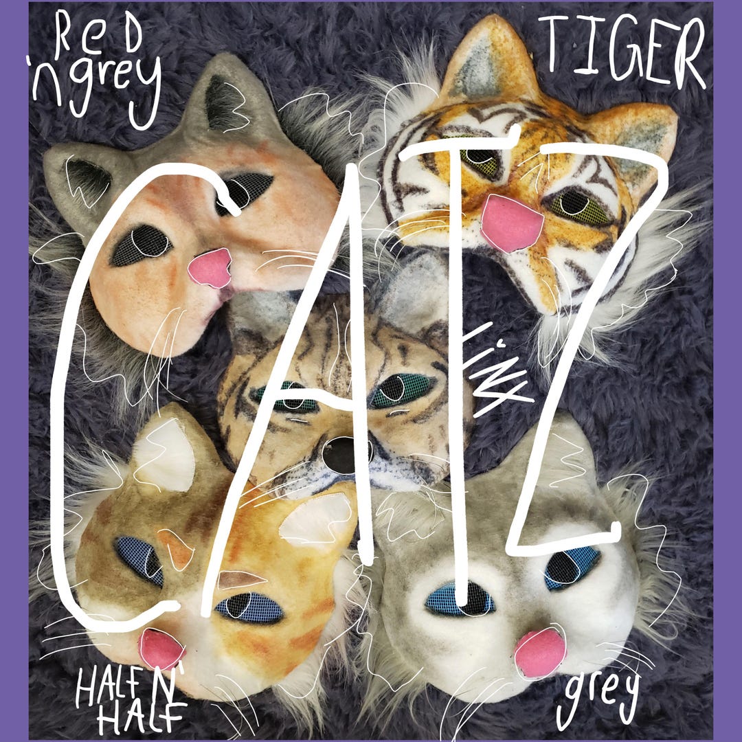 Semi-realistic Cat Masks - Etsy