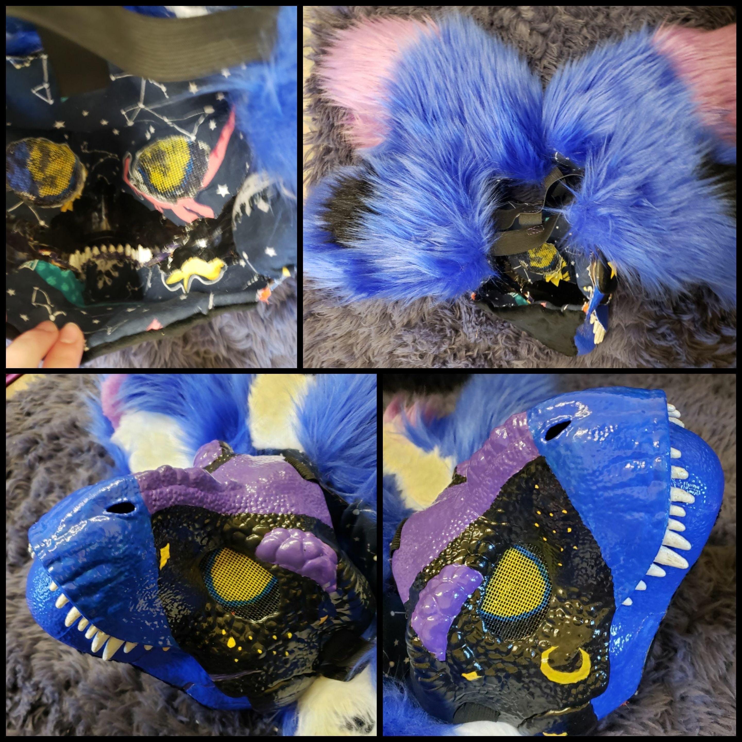 Space Themed Mini Partial Dino Mask Fursuit - Etsy