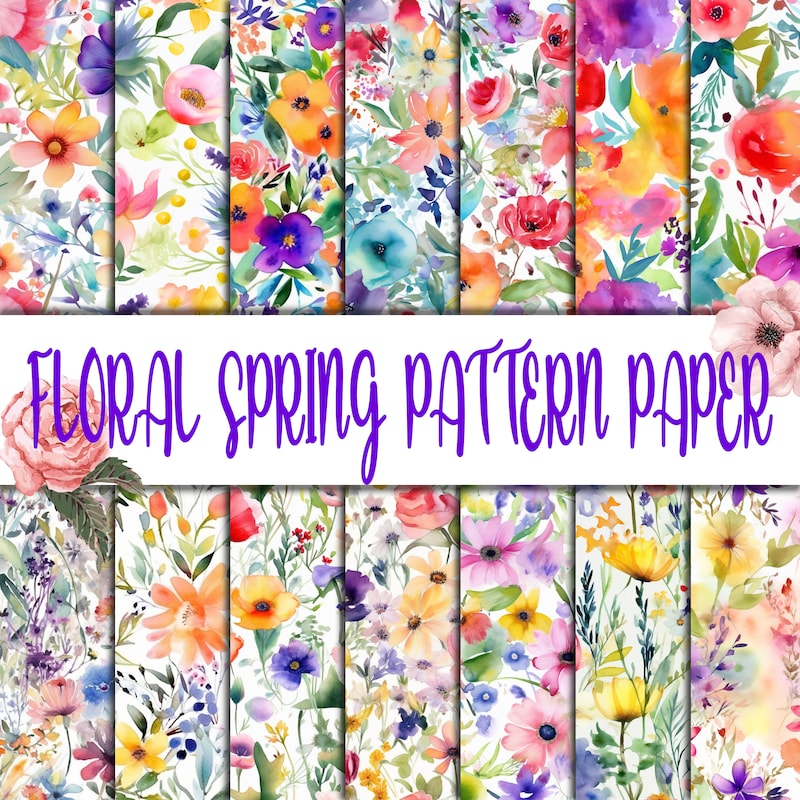 Floral Digital Paper - Etsy