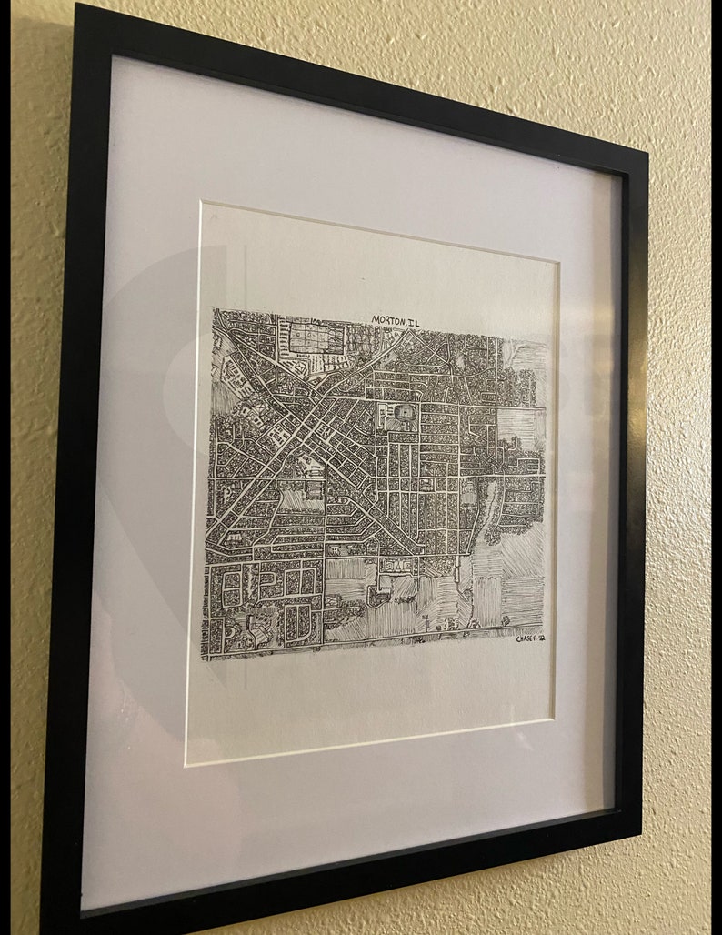 Hand-drawn Map of Morton, Illinois (digital Download) - Etsy