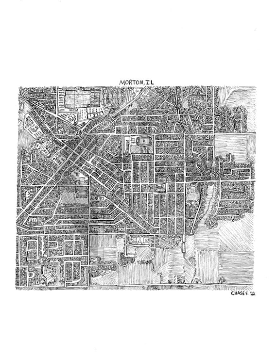 Morton IL Map - Etsy