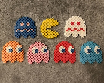 Perler Bead Pac Man and Ghost - Etsy