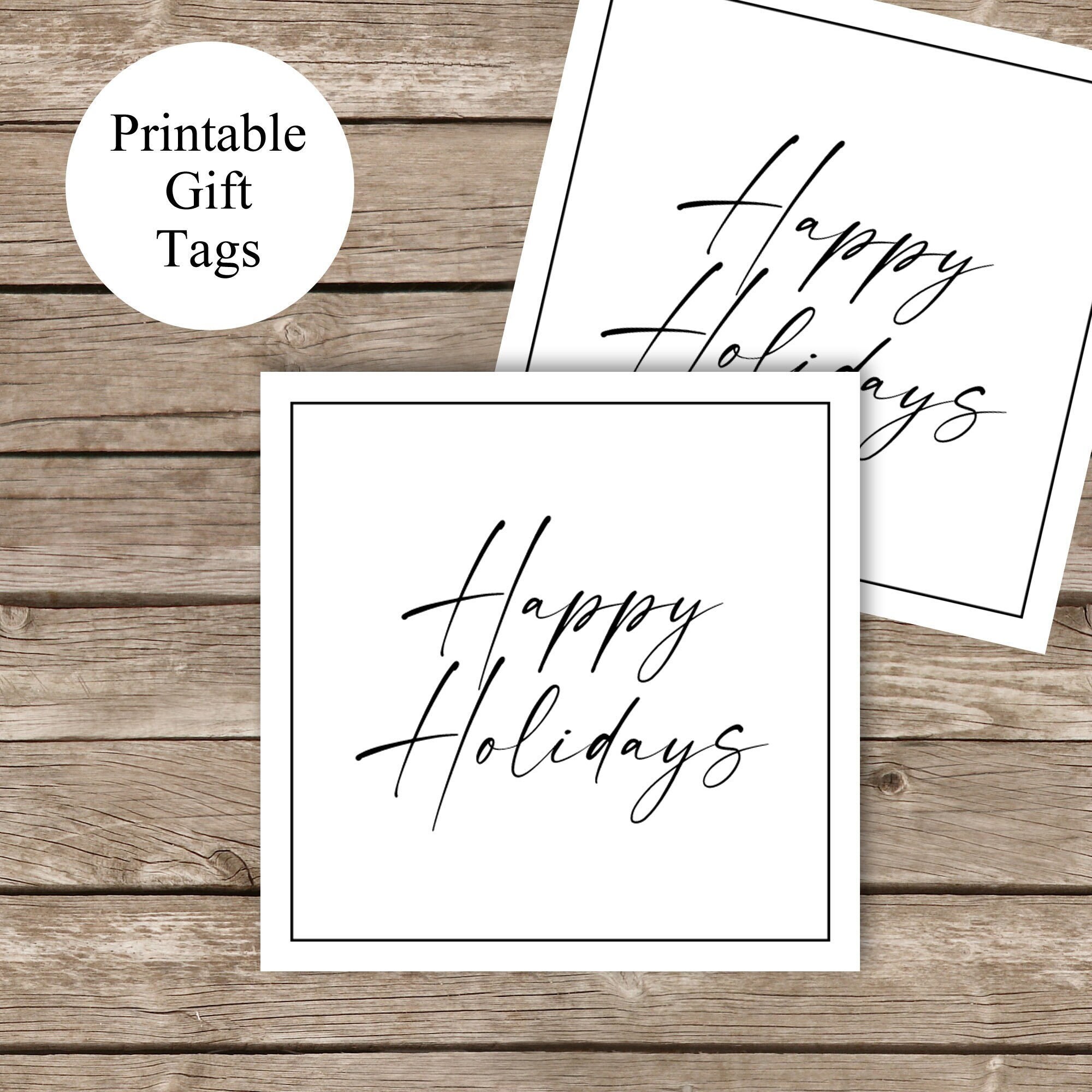 Printable Gift Tags Happy Holidays 2x2 - Etsy