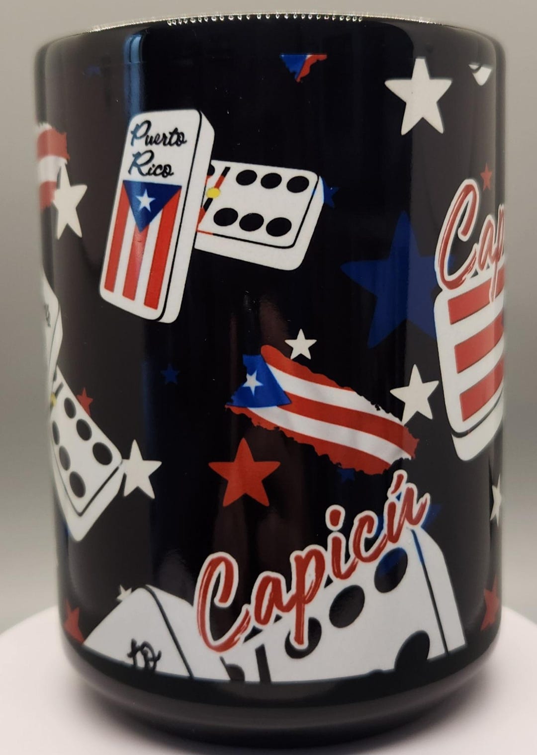 Boricua Gift 15 Oz Ceramic Mug Puerto Rico Capicu Dominoes - Etsy