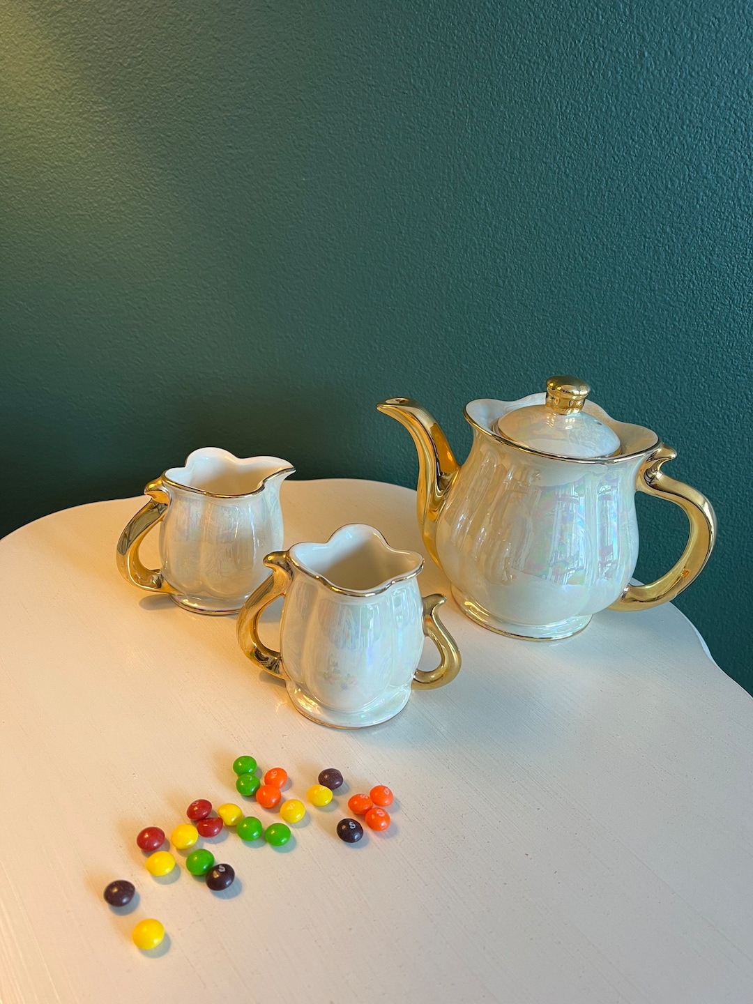 Vintage Pearl-22kt Gold Hand Crafted Tea Set Made in US - Etsy