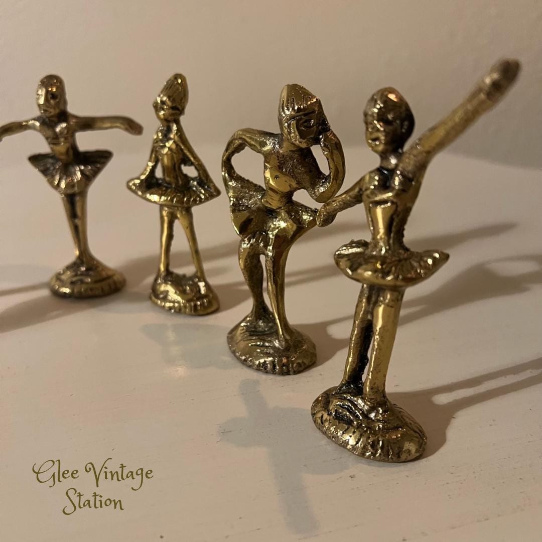Antique Brass Ballerina Figurines Gold Set of Six Ballet Dancers for ...