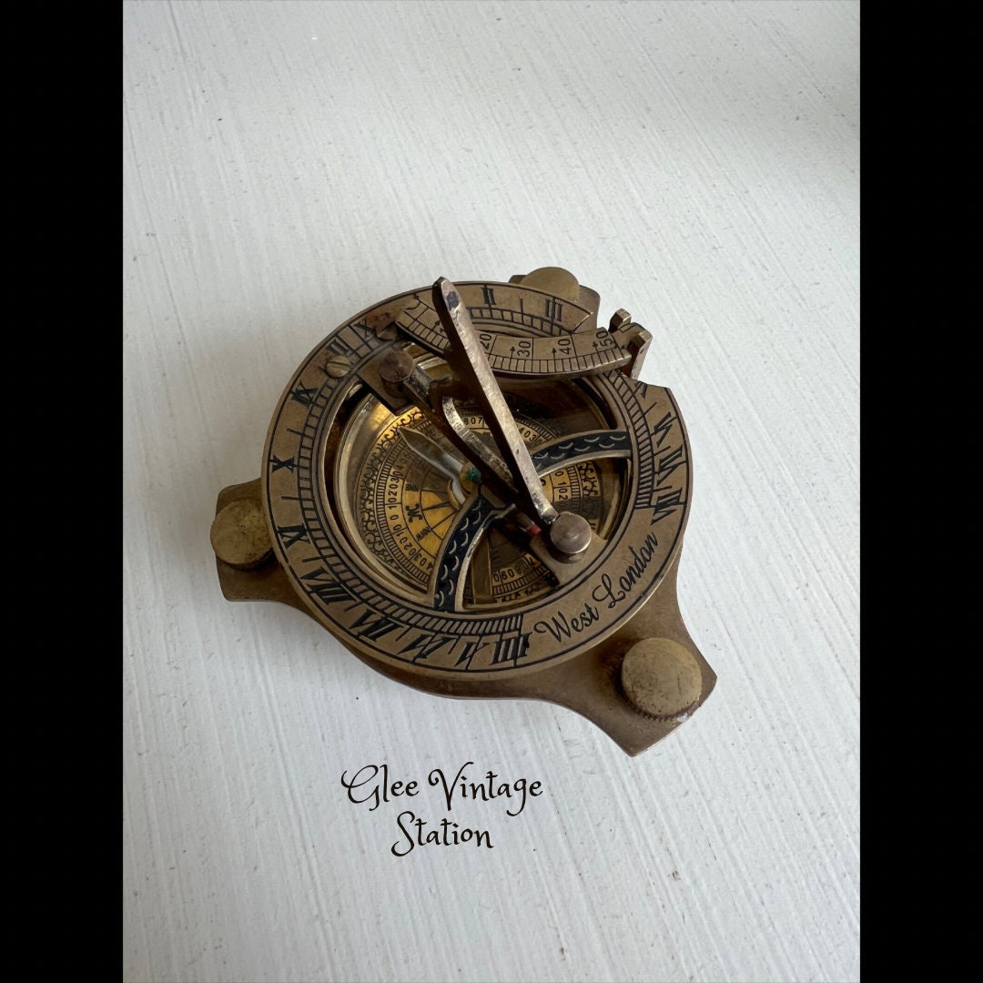 Vintage Brass Sundial Engraved and Working Well Unique Gift - Etsy