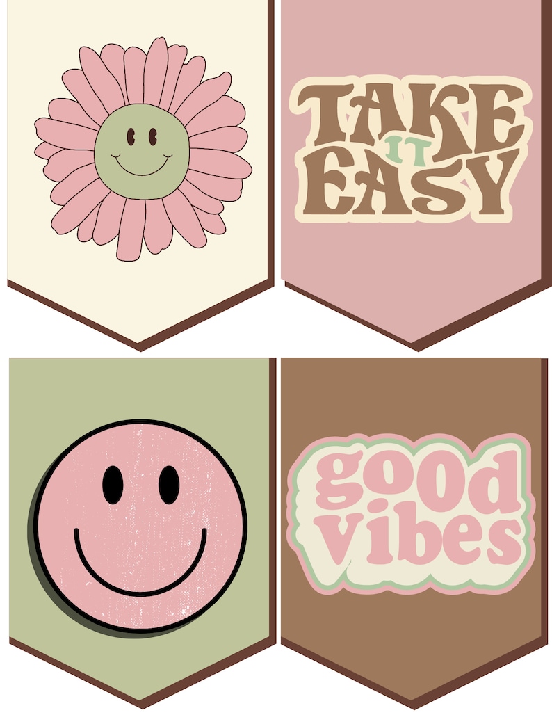 Neutral Retro Classroom Decor Bundle, Editable Canva Template for ...