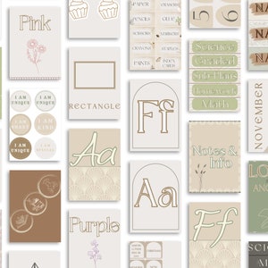 Calm Neutral Boho Classroom Decor Bundle, Editable Canva Template for ...