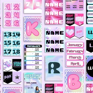Y2K Classroom Decor Bundle, Editable Canva Template - Etsy