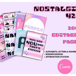 Y2K Classroom Decor Bundle, Editable Canva Template - Etsy