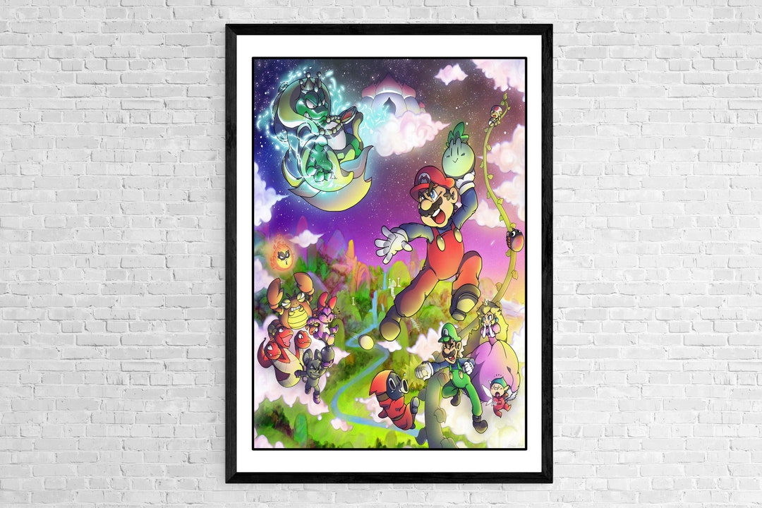 Mario Game Art Art Deco Art Print Poster Comic - Etsy