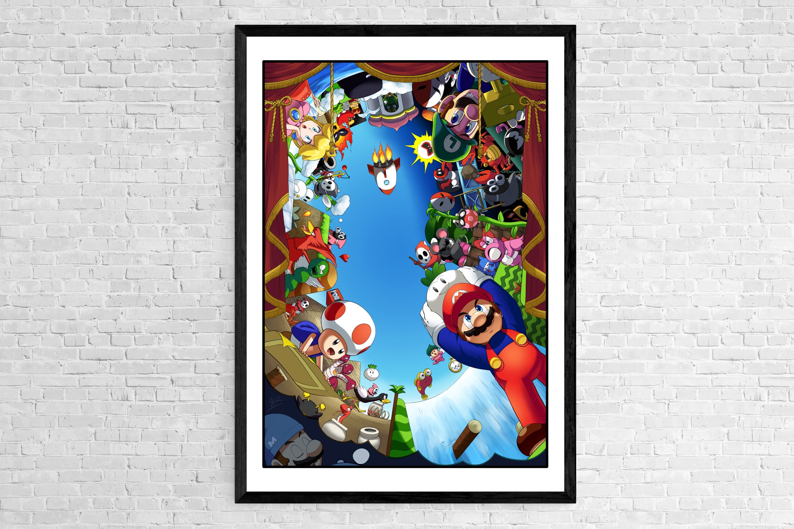 Mario Game Art Art Deco Art Print Poster Comic - Etsy
