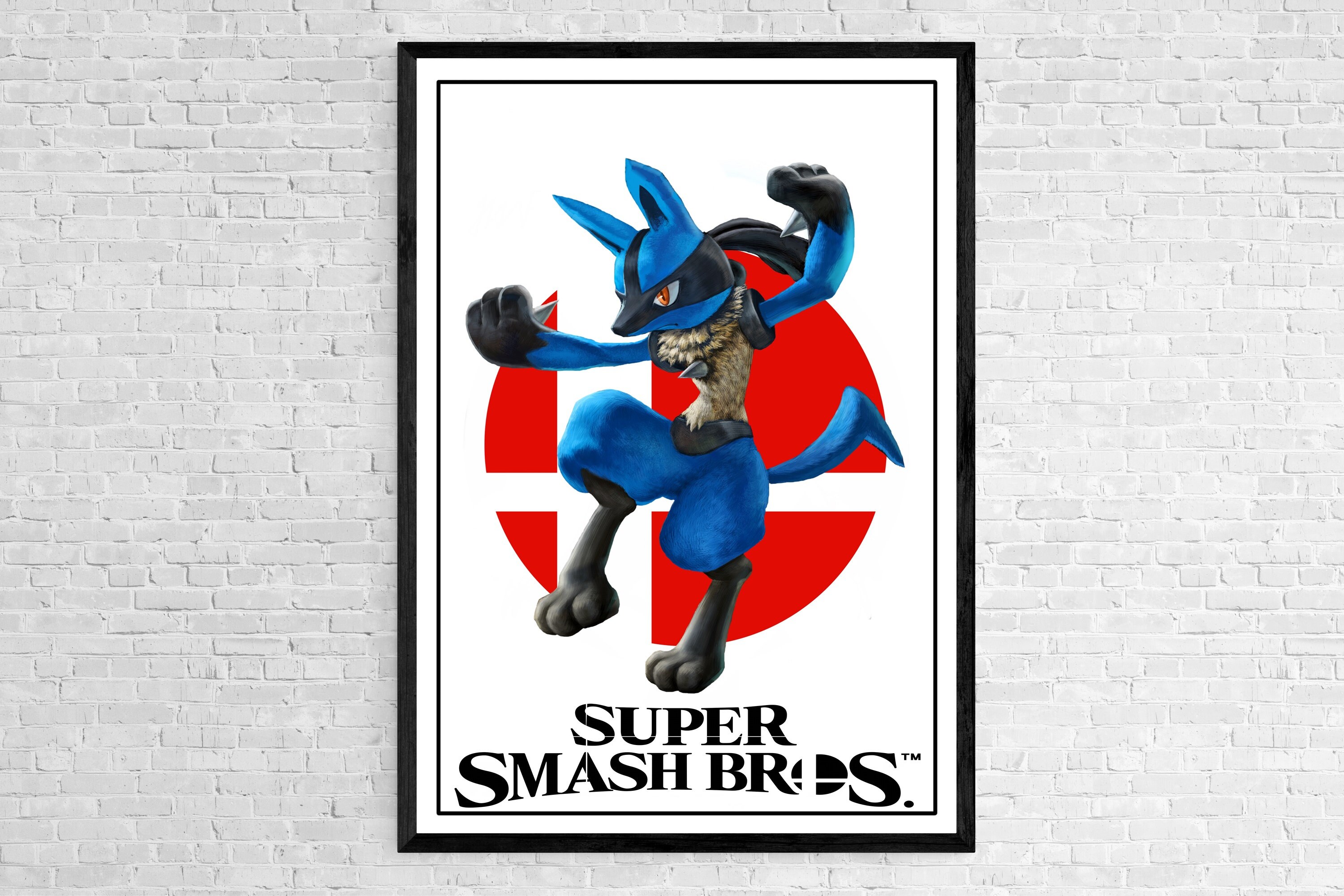 Lucario Super Smash Bros Poster Cover Art Print Etsy