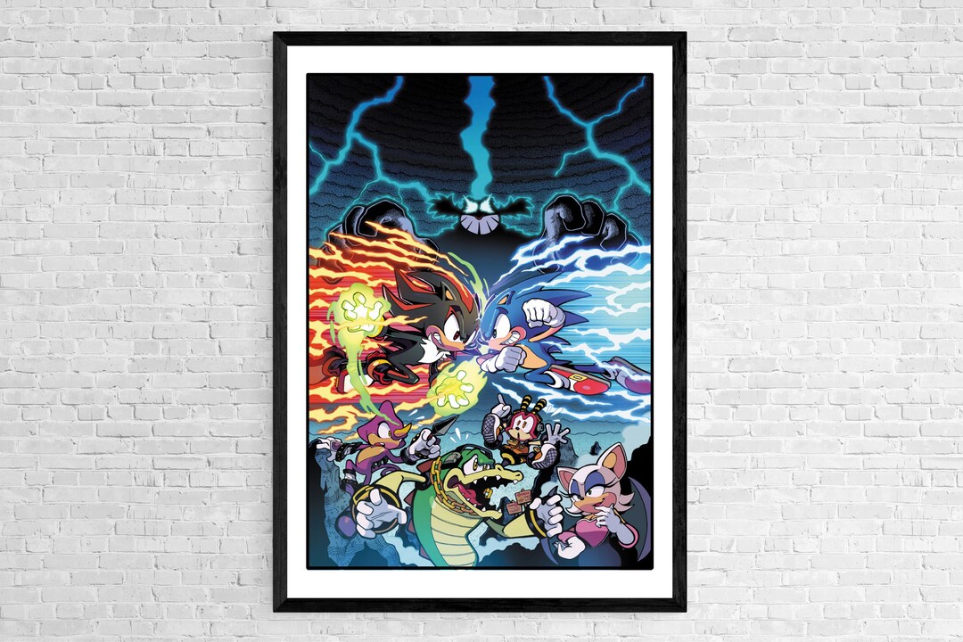 Sonic Game Art Art Deco Print Poster Comic - Etsy