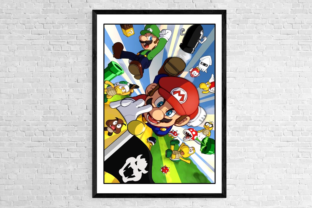Mario | Game Art | Art Deco | Art | Print | Poster | Comic - Etsy
