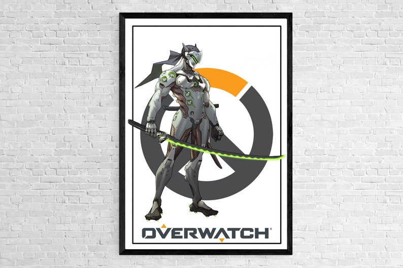 Genji Original Overwatch Poster Cover Art Print Digital Art Deco Wall ...