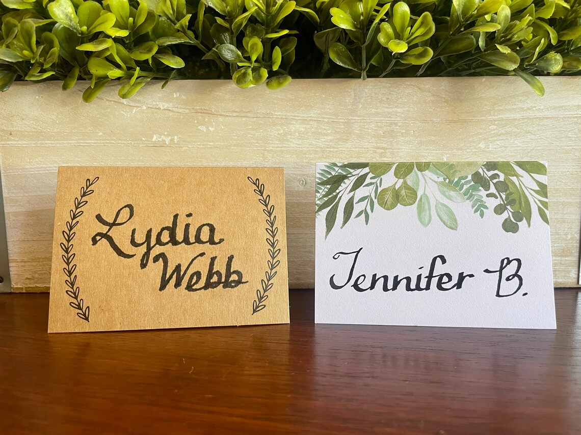 Hand Lettered Name Cards / Table Setting Cards / Place Cards / - Etsy
