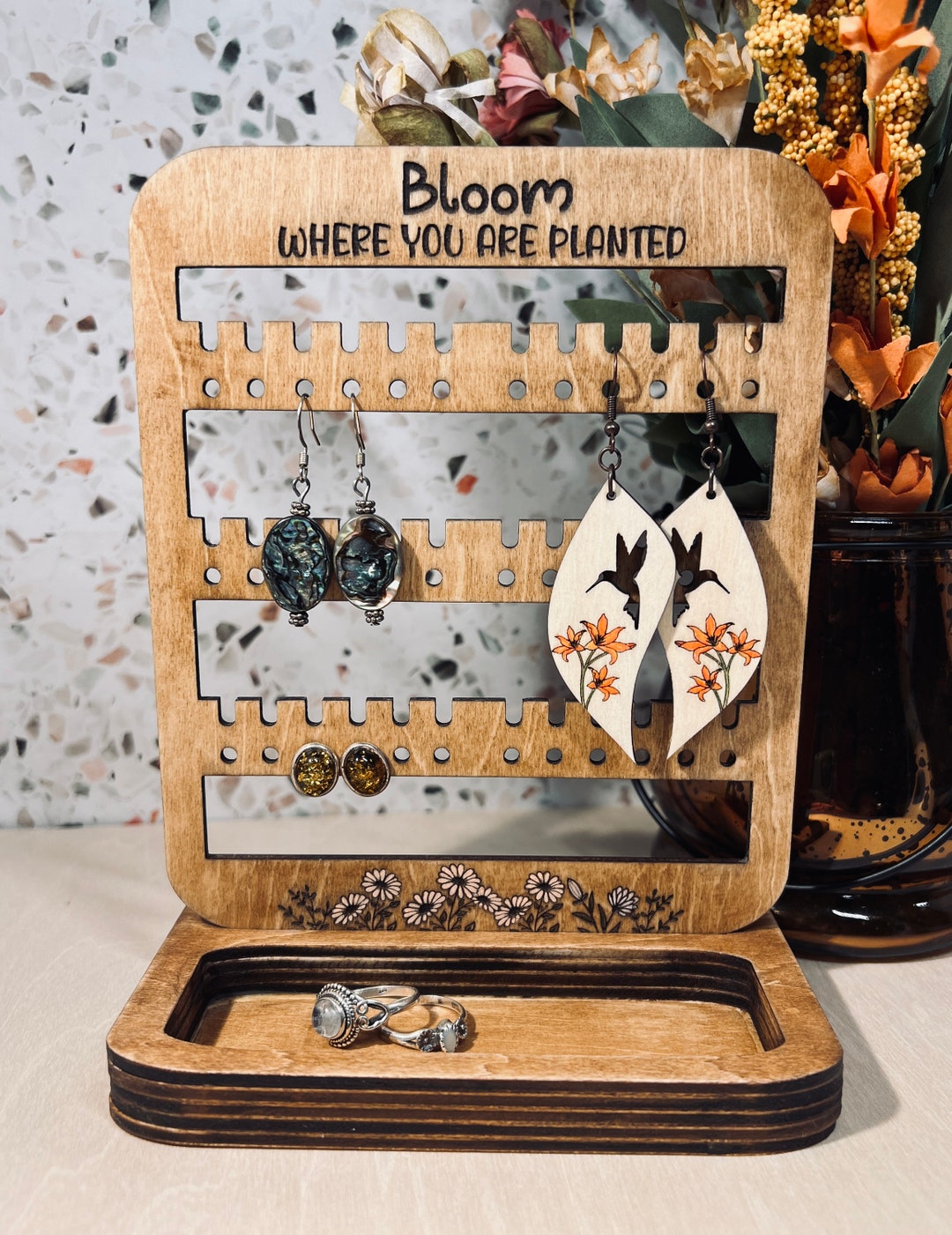 Earring Holder With Tray, Earring Display Stand, My First Earrings ...