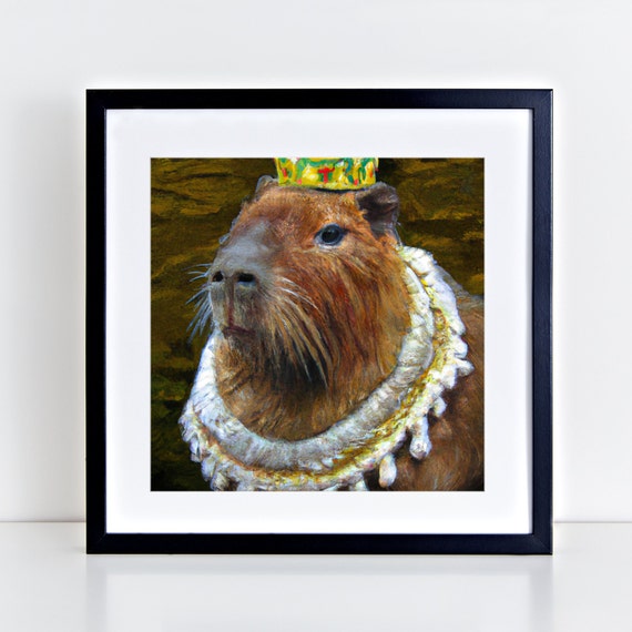 Royal Capybara Art Print Oil Painting Style Art Capybara - Etsy