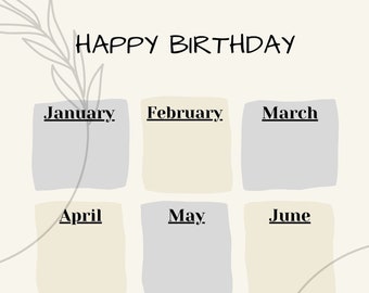 Teacher Pupil Birthday Calendar - Etsy