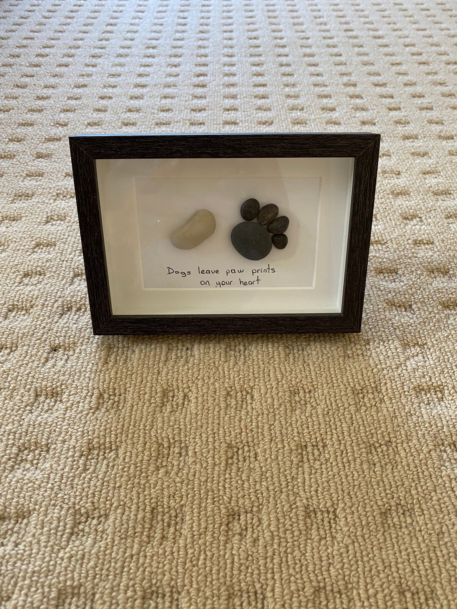 Hand-made Pebble Art: Dog Paw and Bone - Etsy