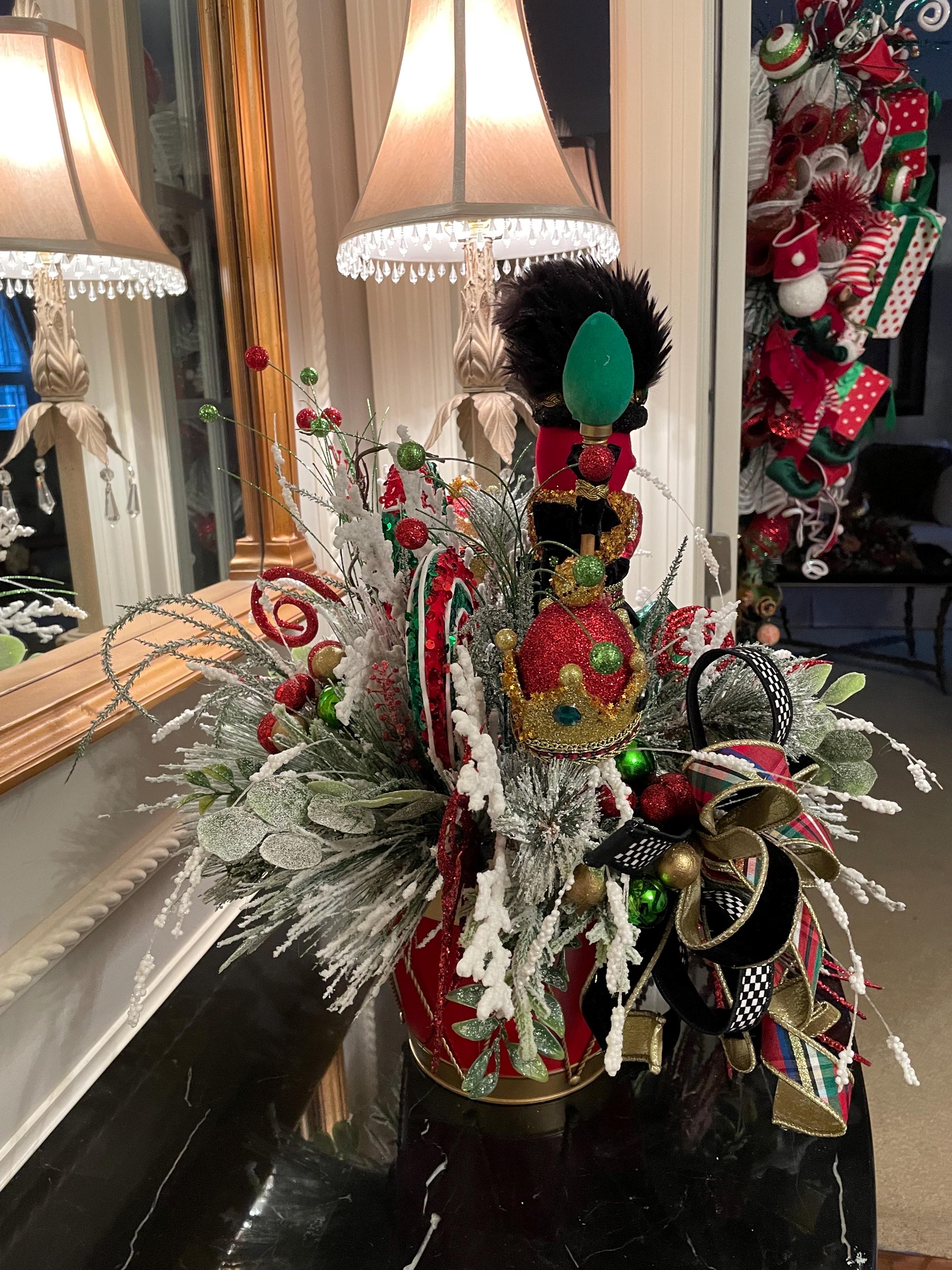 Holiday Nutcracker Drum Centerpiece, Christmas Centerpiece, Festive ...