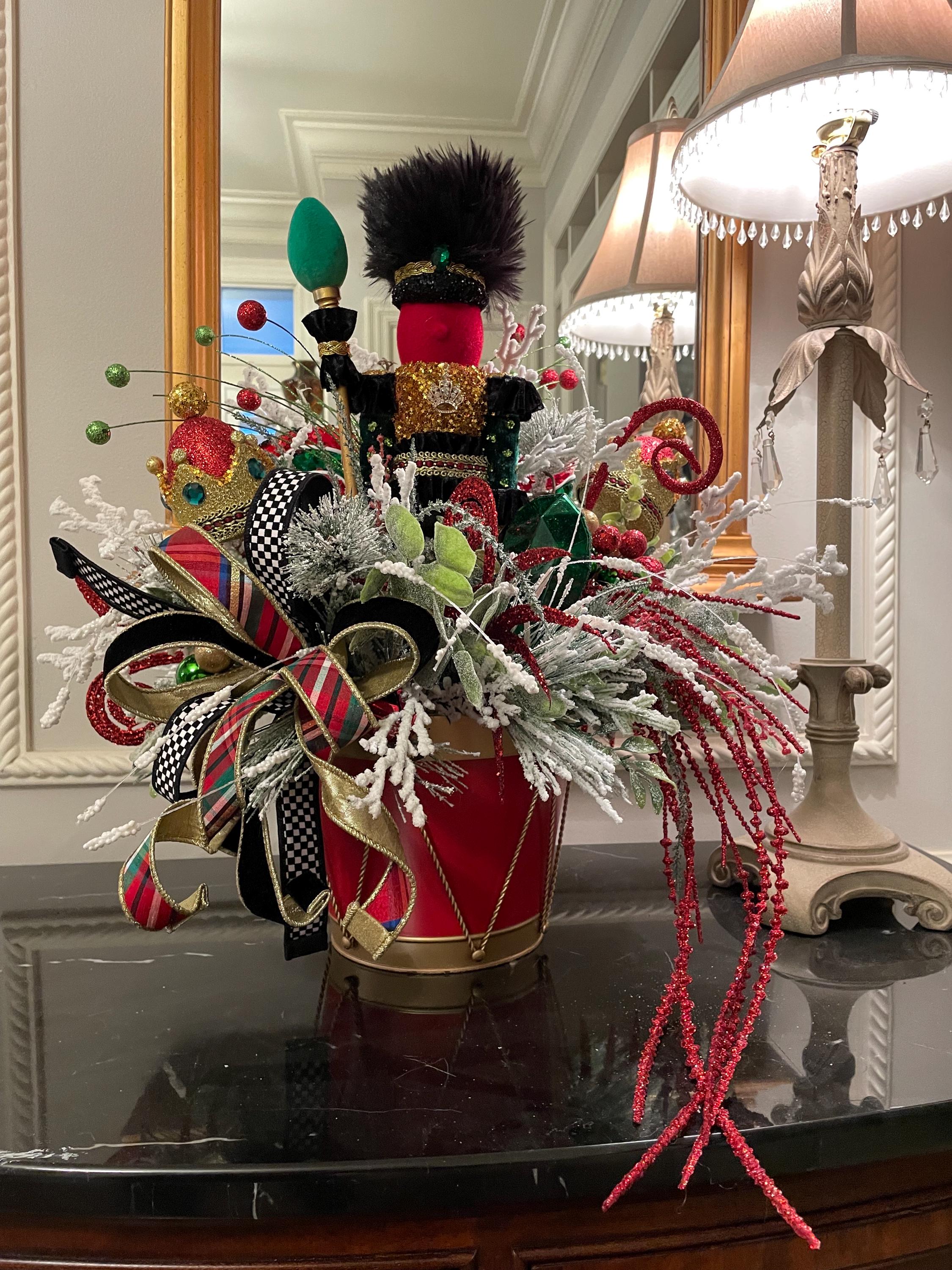 Holiday Nutcracker Drum Centerpiece, Christmas Centerpiece, Festive ...