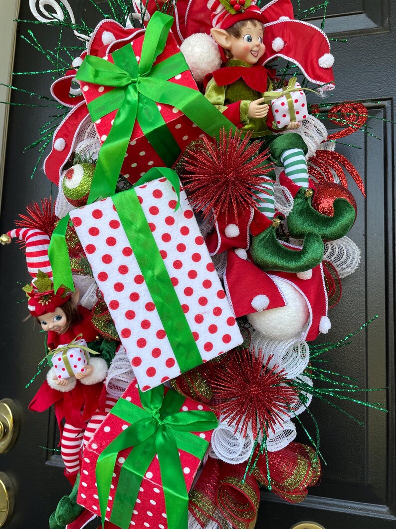 Festive Christmas Elves Swag on Gifts - Etsy