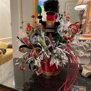 Holiday Nutcracker Drum Centerpiece, Christmas Centerpiece, Festive ...