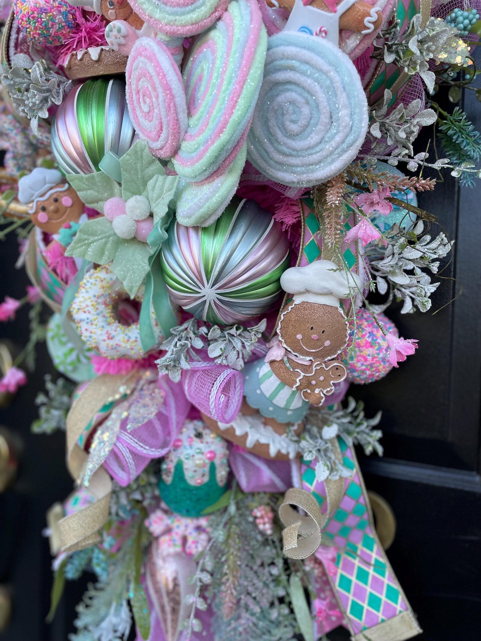 For the Love of Gingys Winter Christmas Candyland Swag Wreath - Etsy
