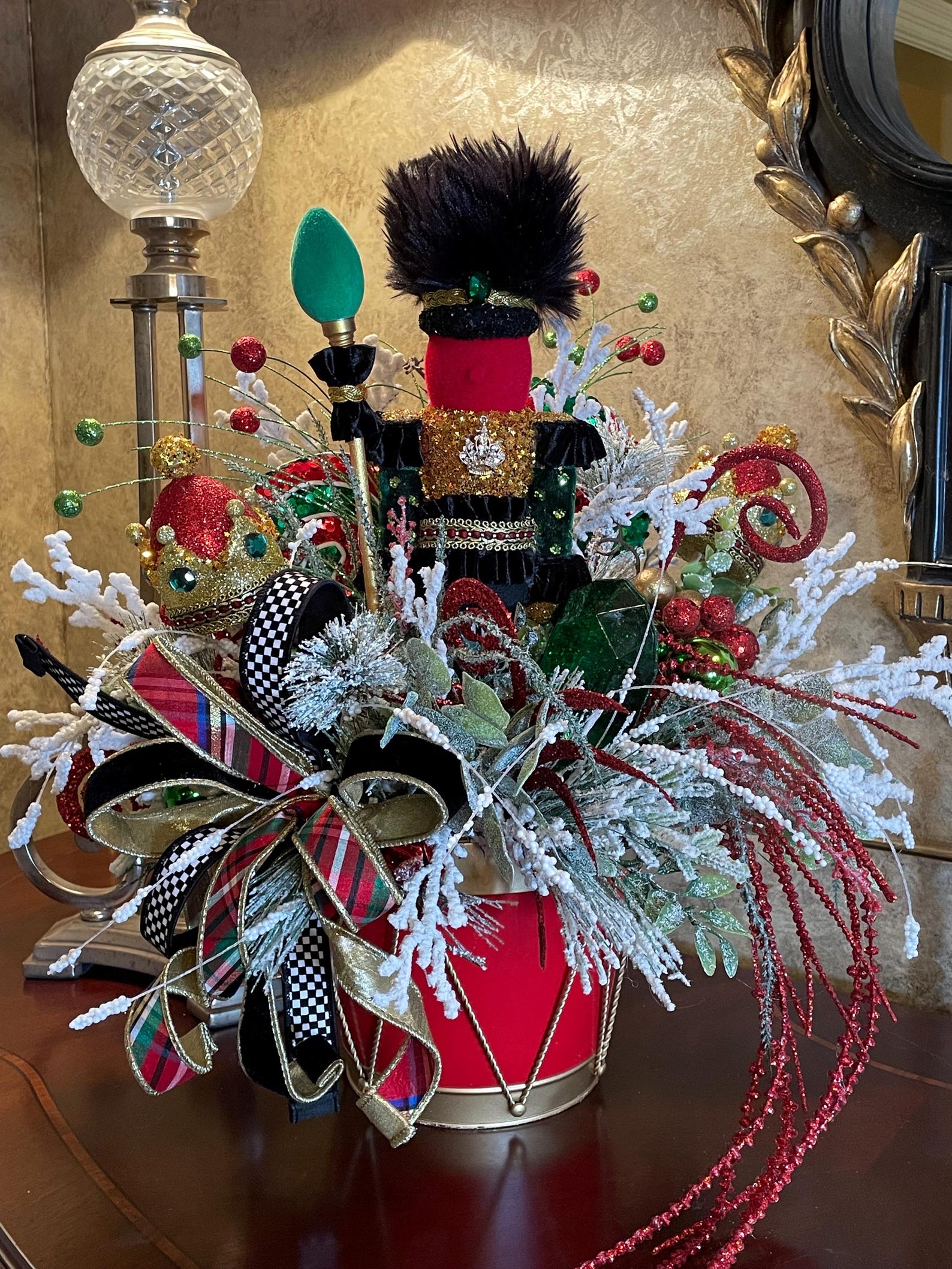 Holiday Nutcracker Drum Centerpiece, Christmas Centerpiece, Festive ...