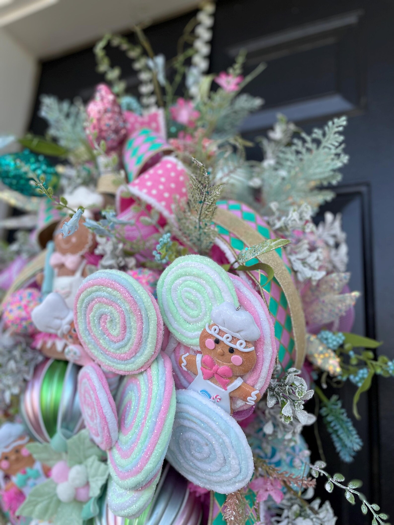 For the Love of Gingys Winter Christmas Candyland Swag Wreath - Etsy
