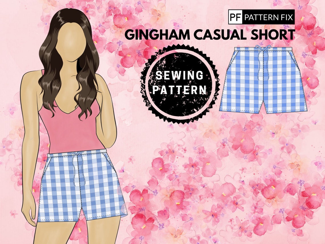 Gingham Casual Short PDF Sewing Pattern Sizes:us2-12 UK6-16 - Etsy